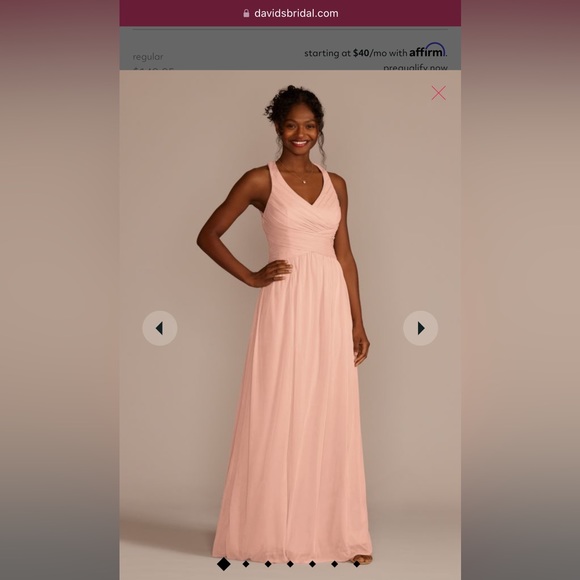 David's Bridal | Dresses | Bridesmaids Dress With Criss Cross Back In ...